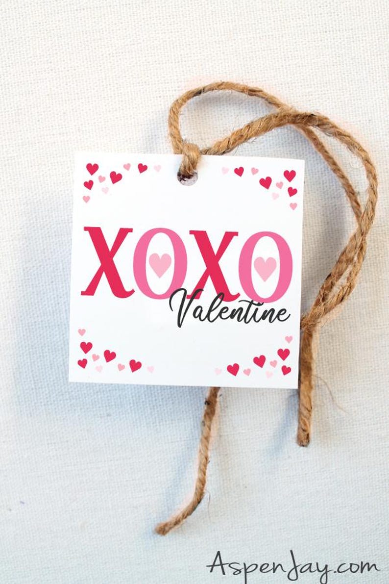 XOXO Valentine's Day Tags Printable, INSTANT DOWNLOAD, Valentine Gift ...
