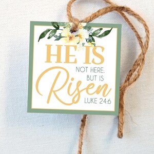 He is Risen Easter Printable Tags, INSTANT DOWNLOAD, Christian Easter ...