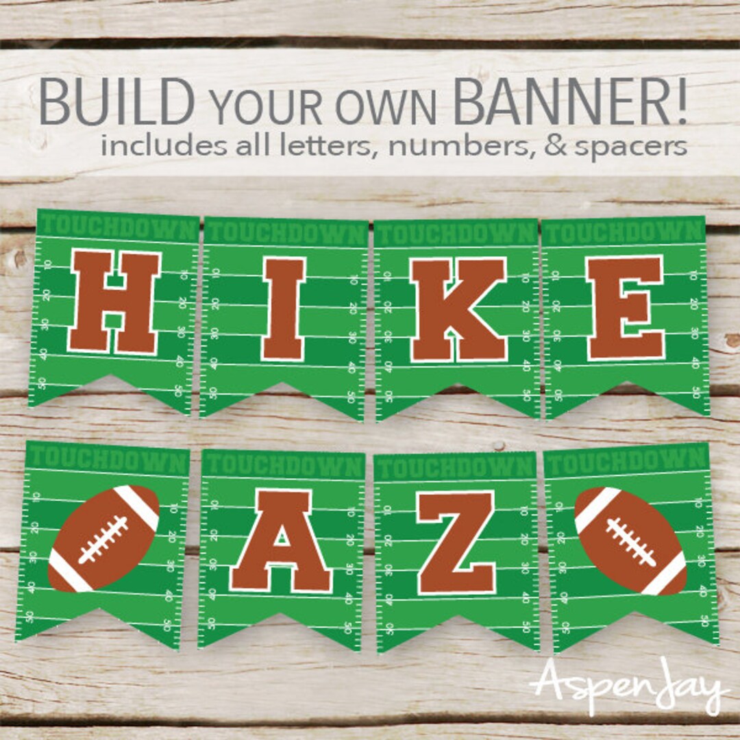 Football Banner Instant Download Football Birthday, Baby Shower ...