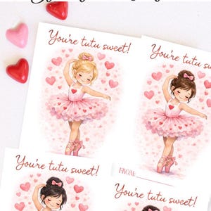 Ballerina Valentine Cards for Kids | 6 Diverse Dancers | You’re Tutu ...