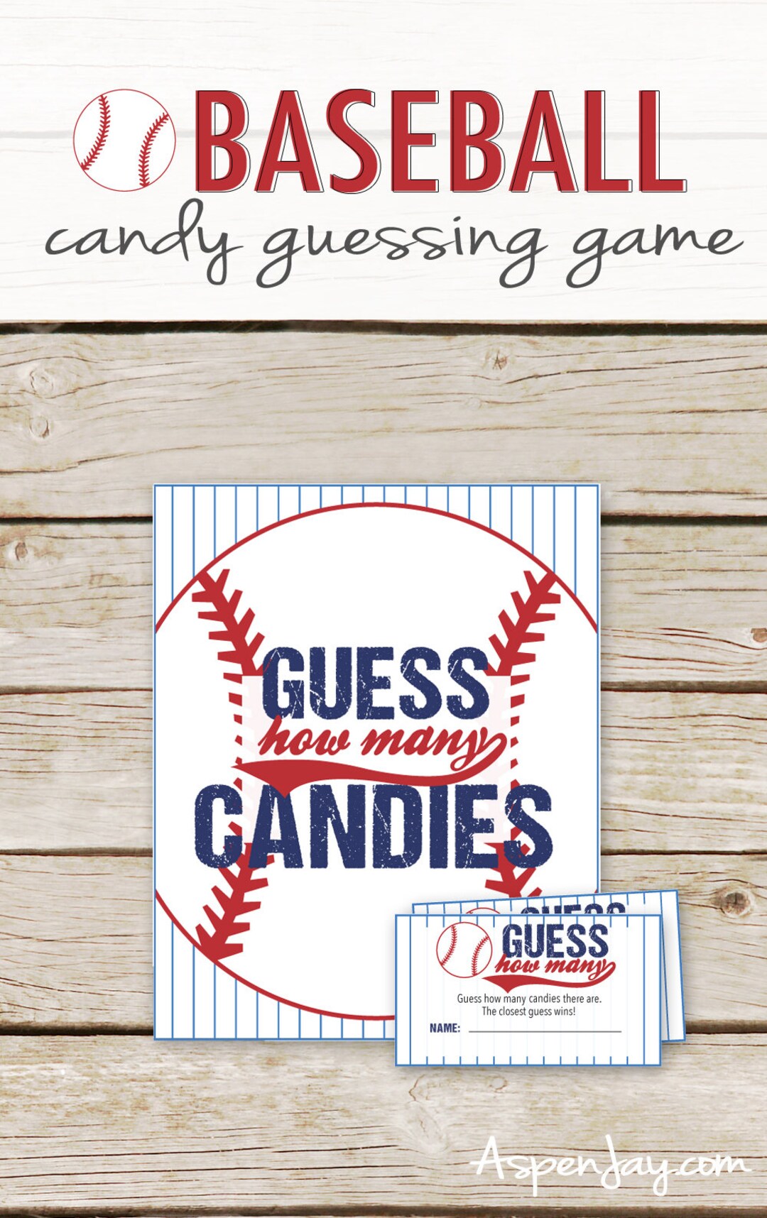 Baseball Candy Guessing Game - INSTANT DOWNLOAD, Baby Shower Guess How ...
