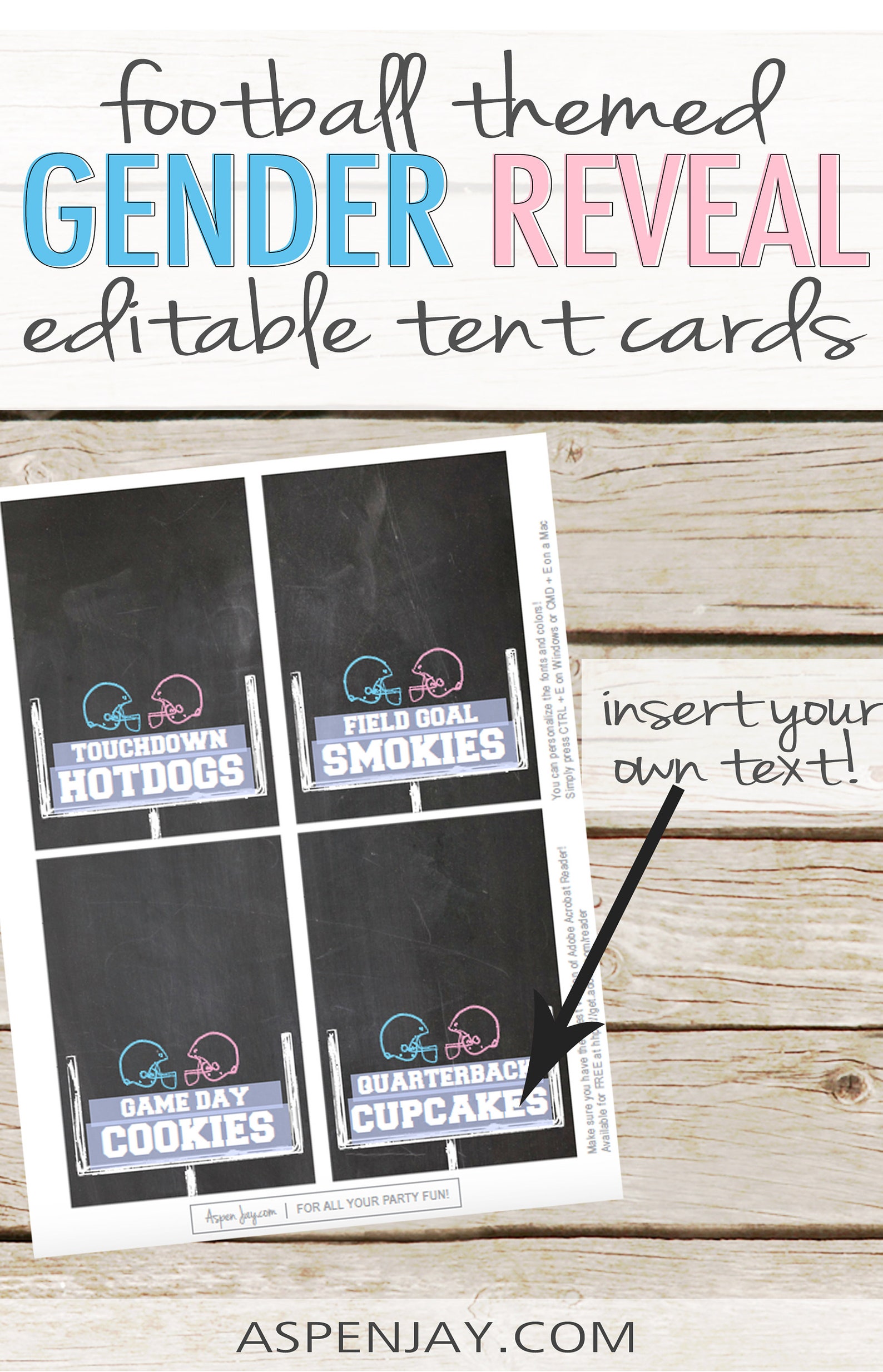 Football Tent Cards, DIY Editable Food Labels - Instant Download ...