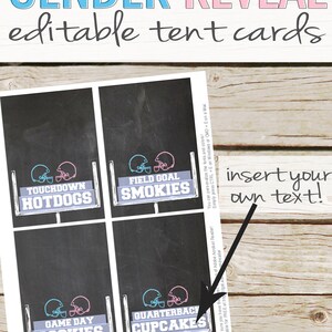Football Tent Cards, DIY Editable Food Labels - Instant Download ...