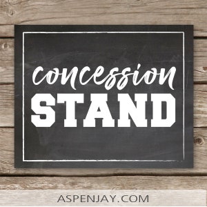 Concession Sports Sign - INSTANT DOWNLOAD - Concessions Chalkboard ...