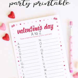 Valentine's Day A to Z Game - INSTANT DOWNLOAD - Fun Valentine ...