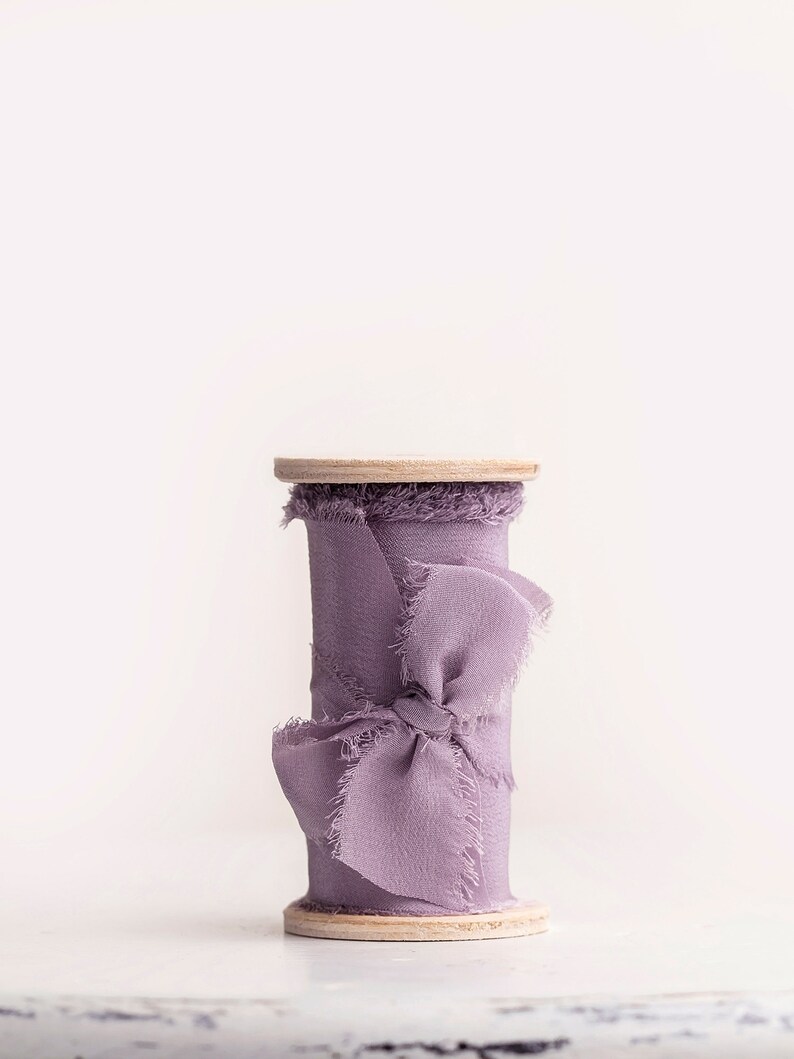 Silk Ribbon for Wedding Invitations / Dusty Purple Silk Ribbon | Etsy