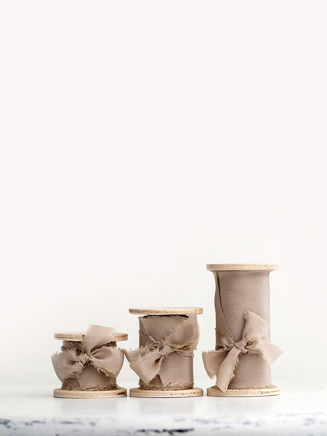 Warm Taupe Silk Ribbon Hand Dyed Ribbon on Wooden Spool for - Etsy