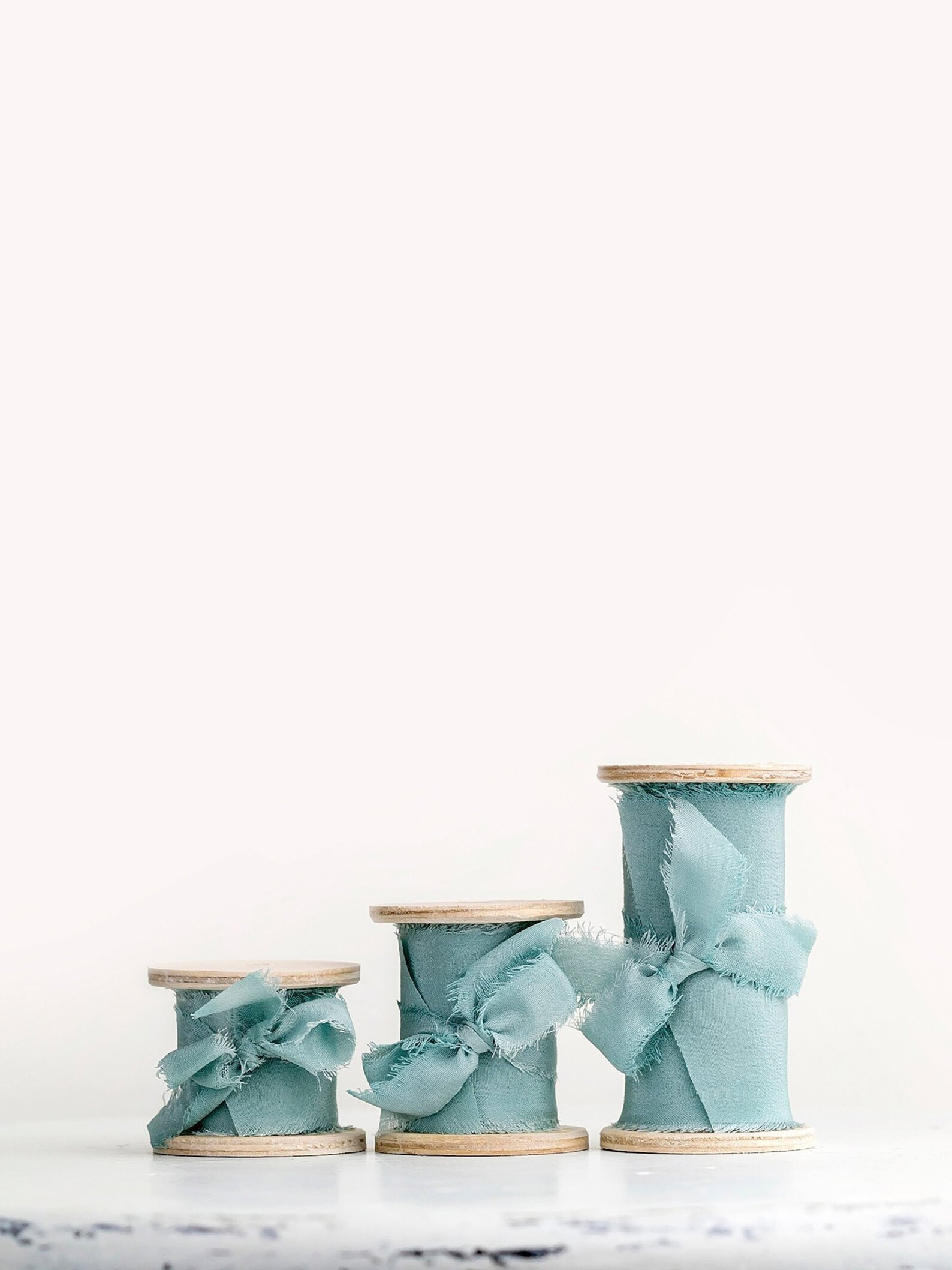 Silk Ribbon on Spool Sea Green Ribbon Blue Silk Ribbon - Etsy