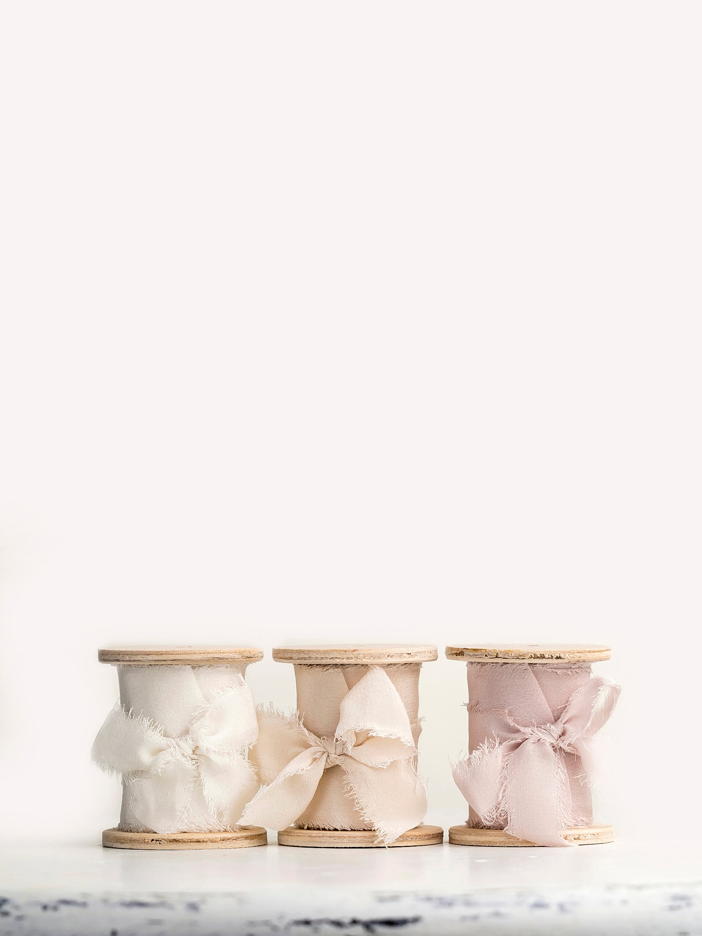 Silk Ribbon for Wedding Bouquet / Set of Blush Pink Blush and - Etsy