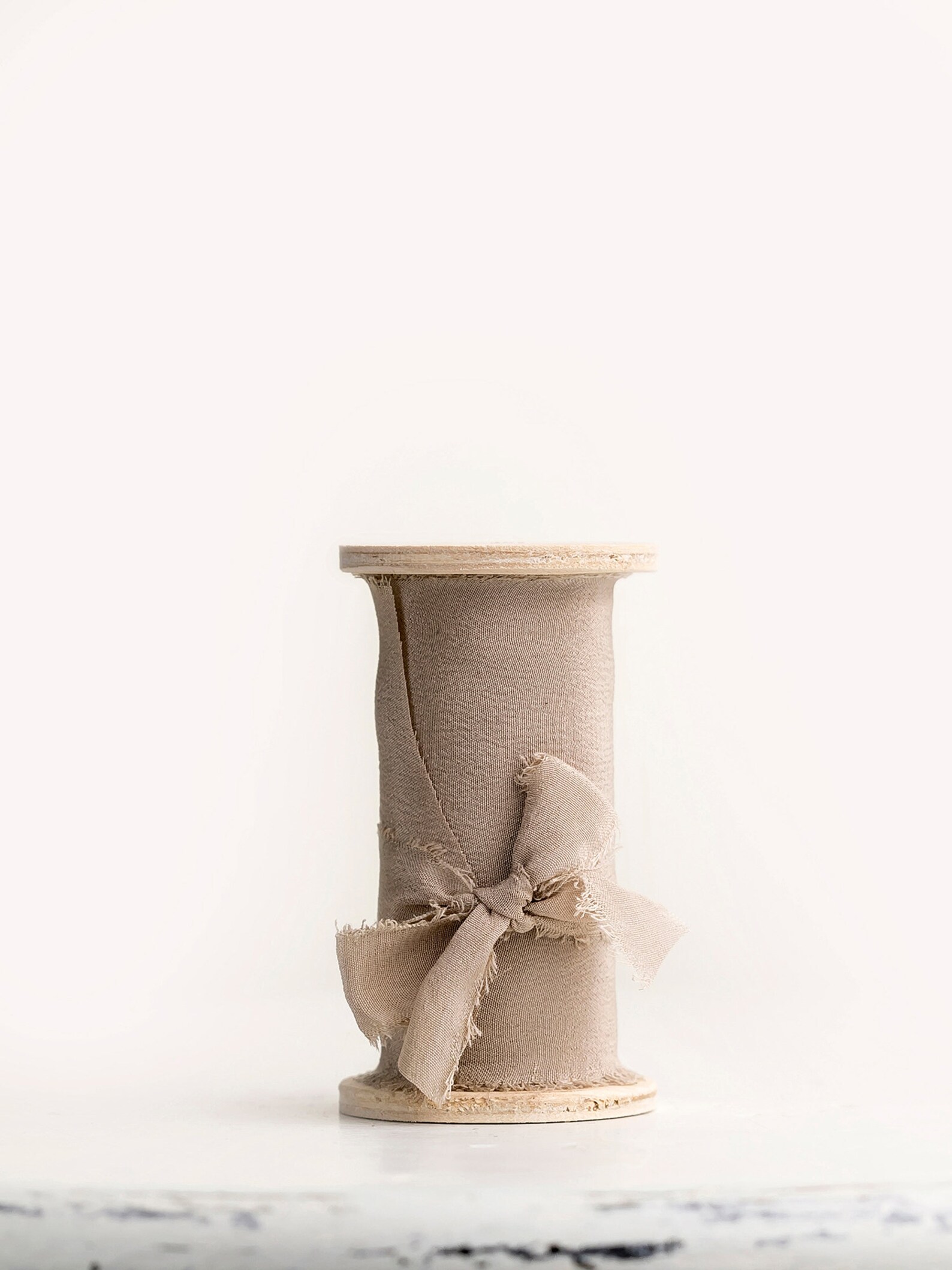 Warm Taupe Silk Ribbon Hand Dyed Ribbon on Wooden Spool for - Etsy