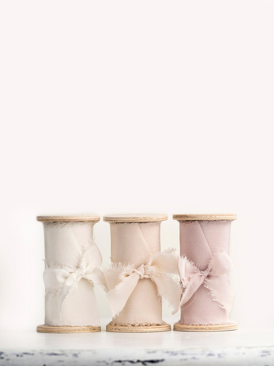 Silk Ribbon for Wedding Bouquet / Set of Blush Pink, Blush and Ivory ...