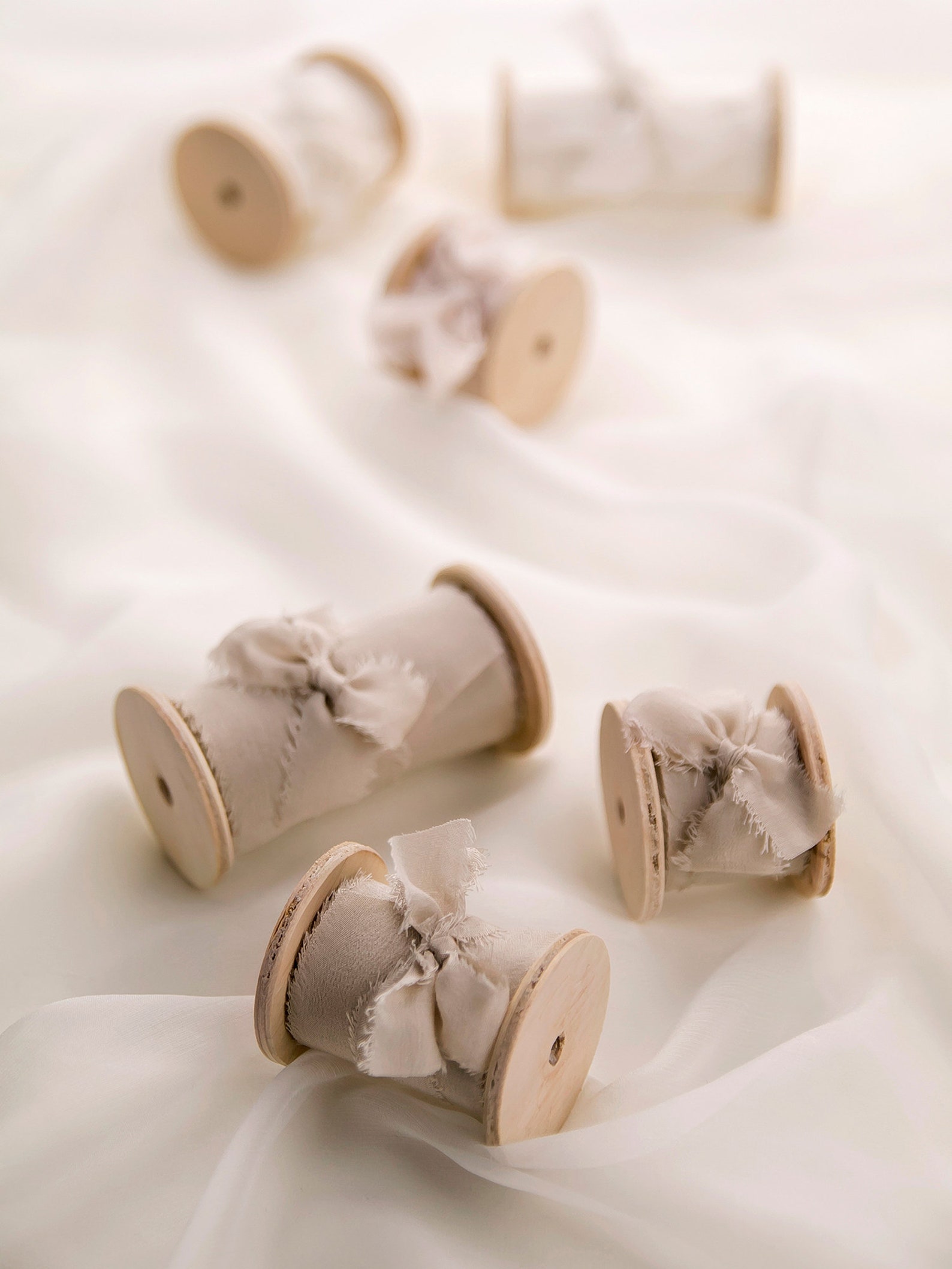 Warm Taupe Silk Ribbon Hand Dyed Ribbon on Wooden Spool for - Etsy