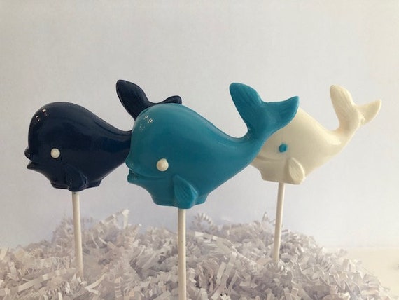 WHALE CHOCOLATE LOLLIPOPS12 Qty Beach Favor/whale | Etsy