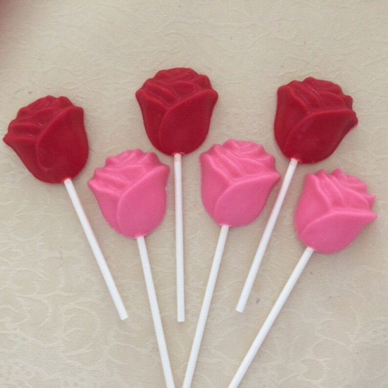 ROSE CHOCOLATE Lollipops 12 Qty Chocolate Flowers/garden - Etsy