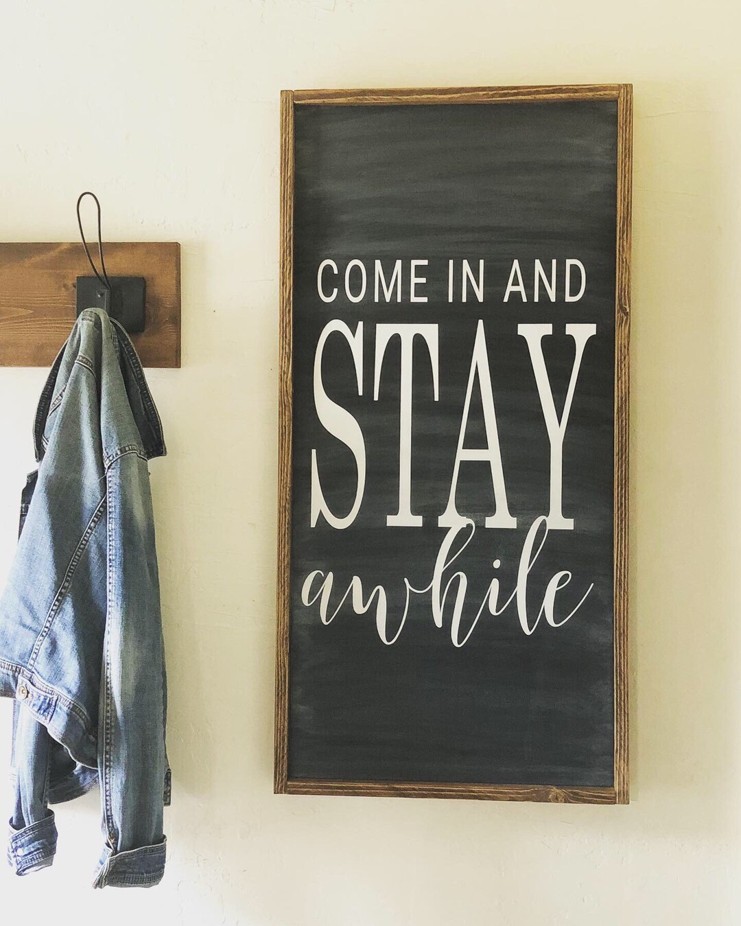 Come in Stay Awhile Wood Sign 18x36 MORE SIZES & COLORS Entryway Decor ...