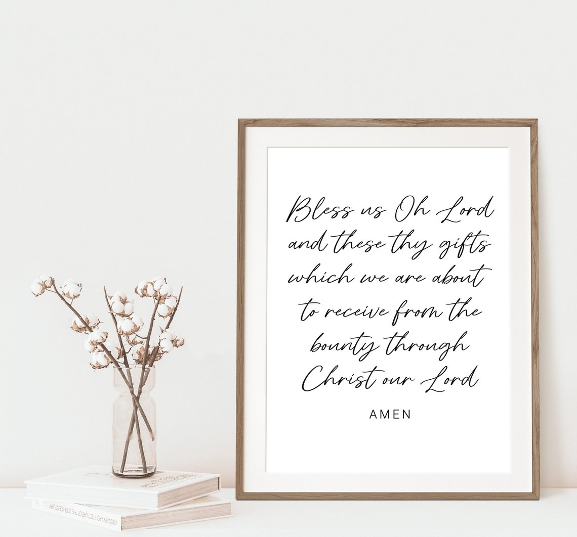 Bless us Oh Lord Printable Meal Prayer Christian Art | Etsy