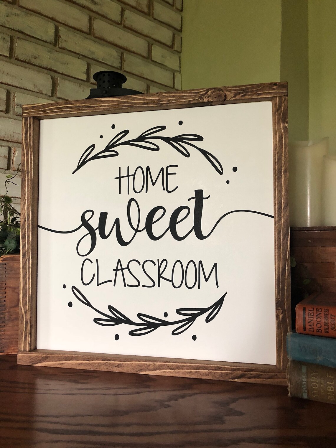 Home Sweet Classroom 14x14 Wood Sign Teacher | Etsy
