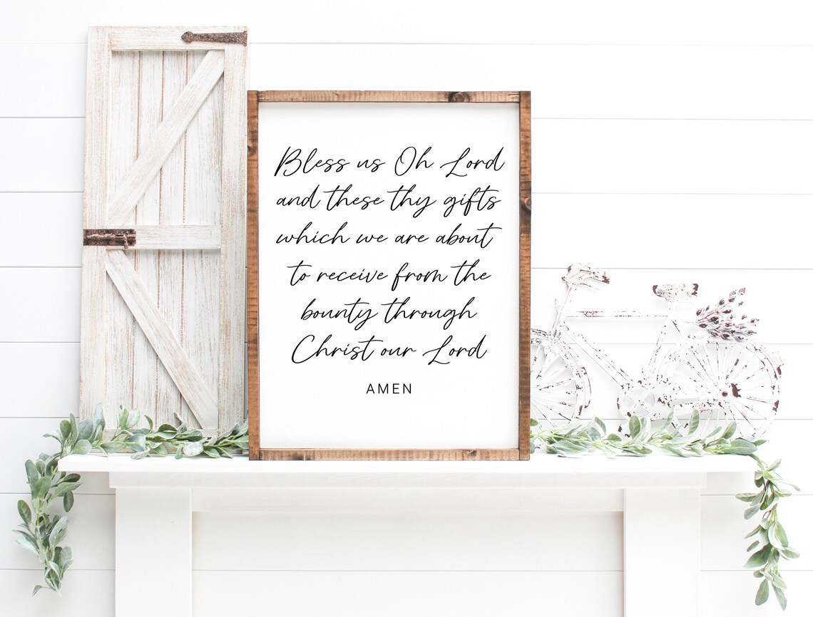 Bless us Oh Lord Printable Meal Prayer Christian Art | Etsy