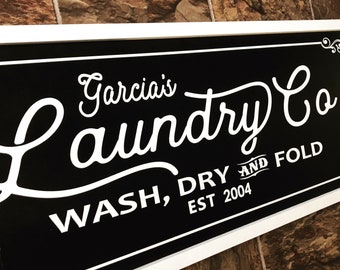 Laundry Co. Wash Dry and Fold Framed Farmhouse Sign - Etsy