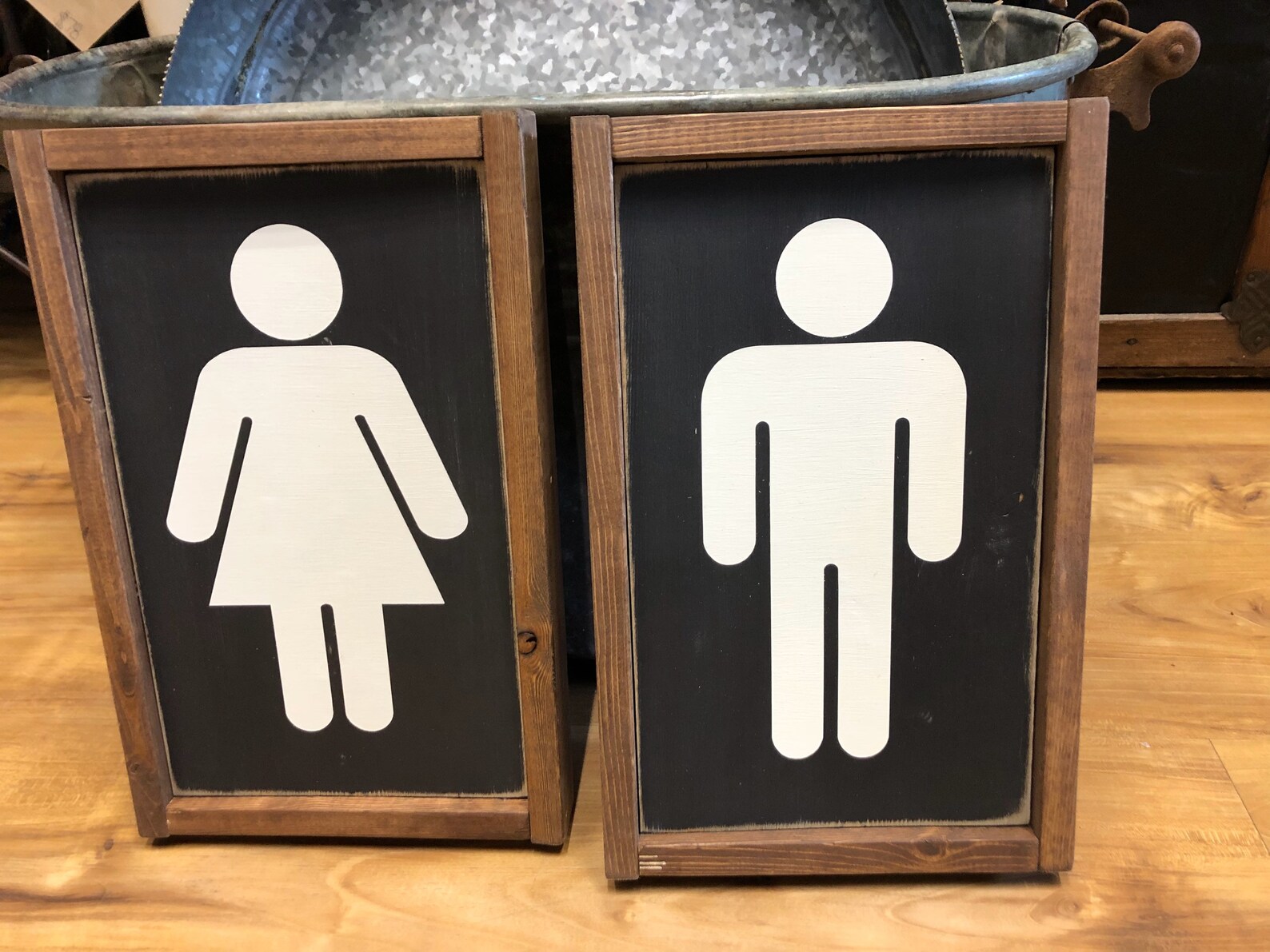 Restroom Boy and Girl Wood Signs Home Decor Bathroom Decor - Etsy