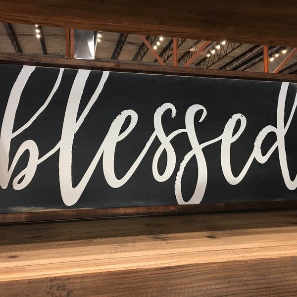 Wooden Blessed Sign - Etsy