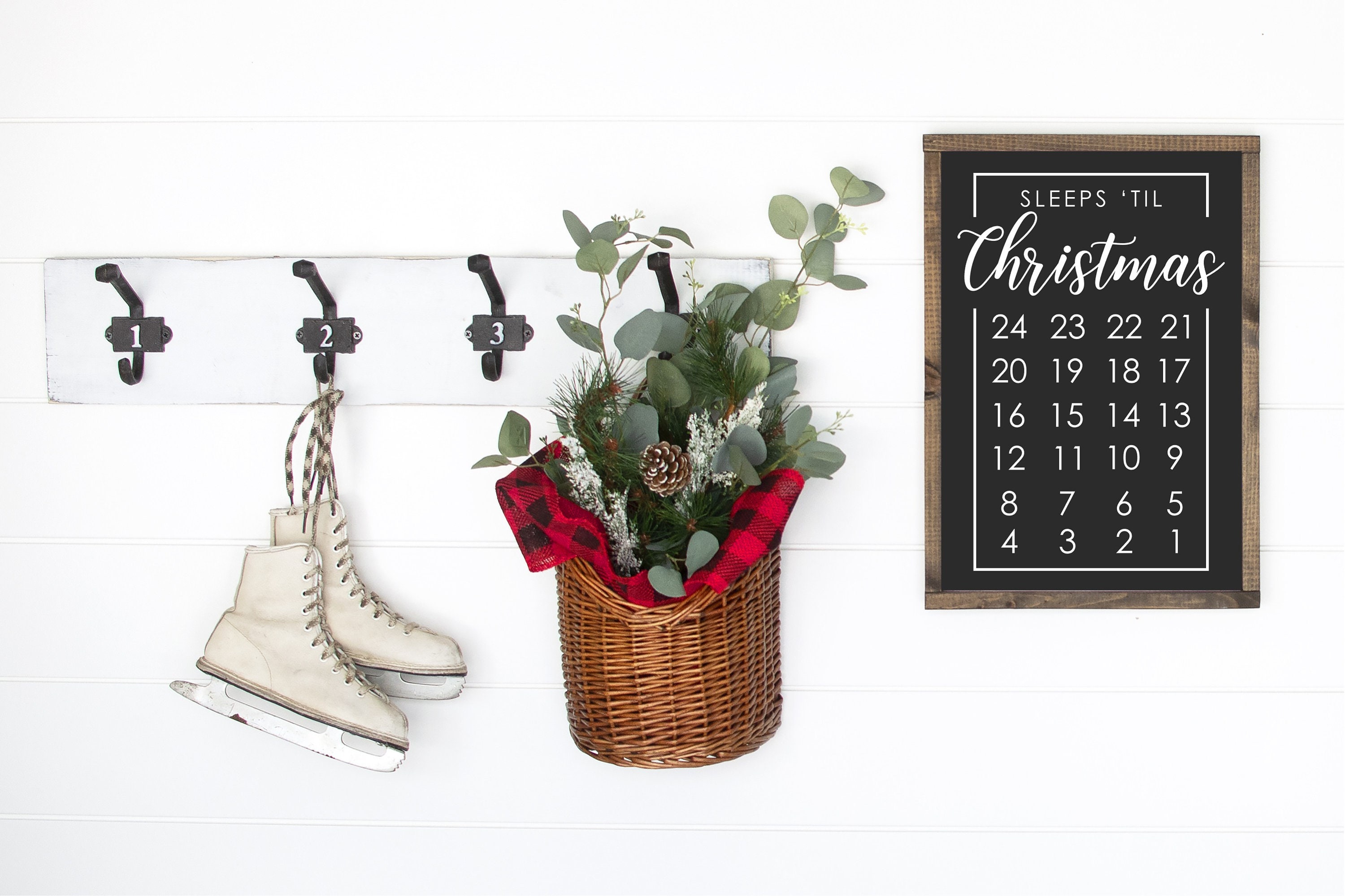 Sleeps 'til Christmas Wood Chalkboard Sign - Etsy