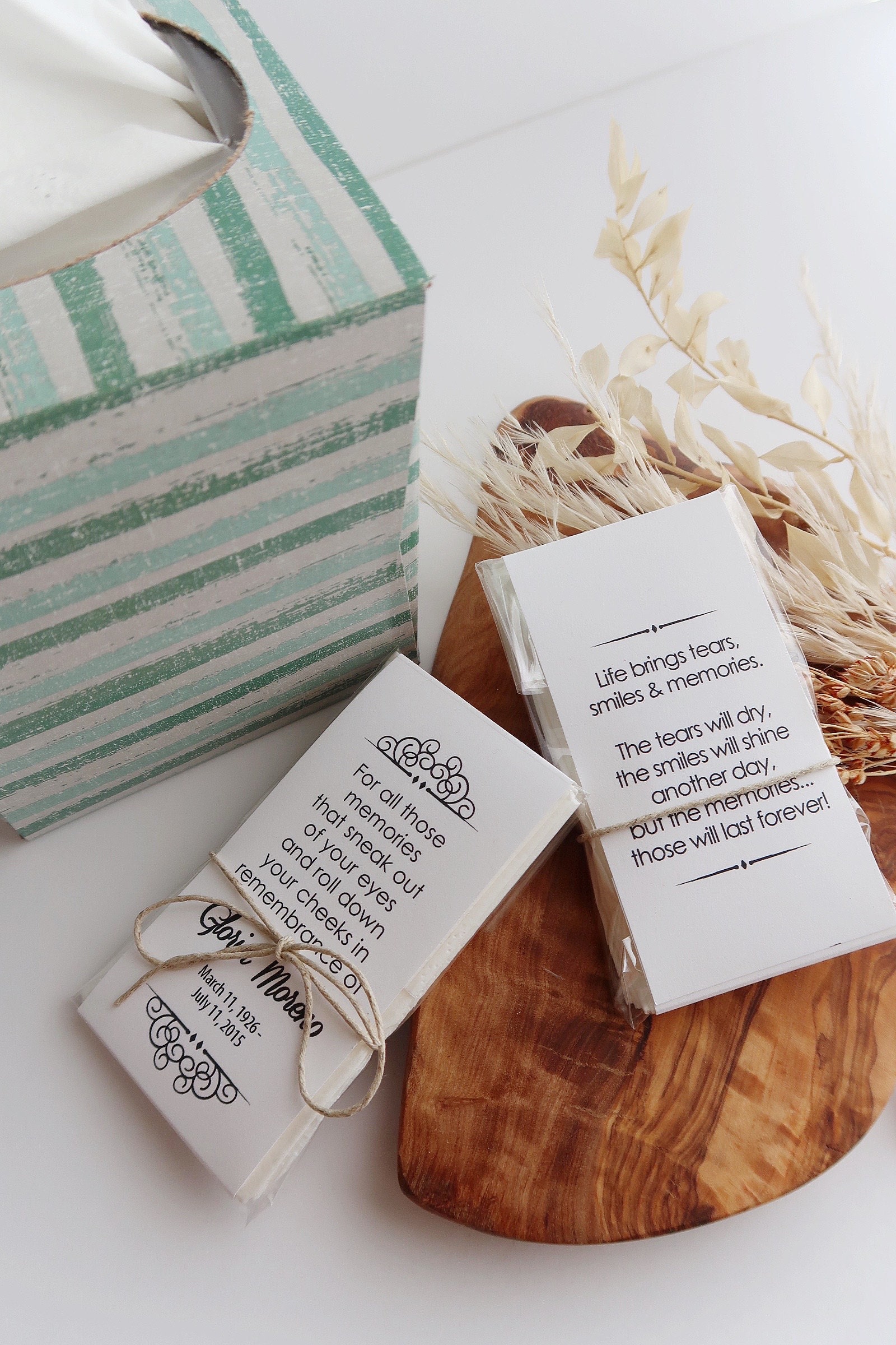 Personalized Memorial Tissue Packs | Funeral Facial Tissue Packets - Etsy