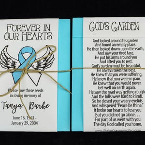 Personalized Memorial Forever in Hearts Seed Packets With Awareness ...