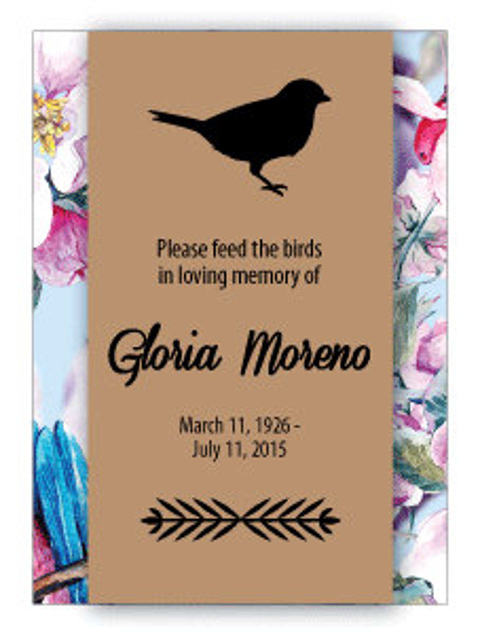Personalized Memorial Bird Seed Packets - Etsy Canada