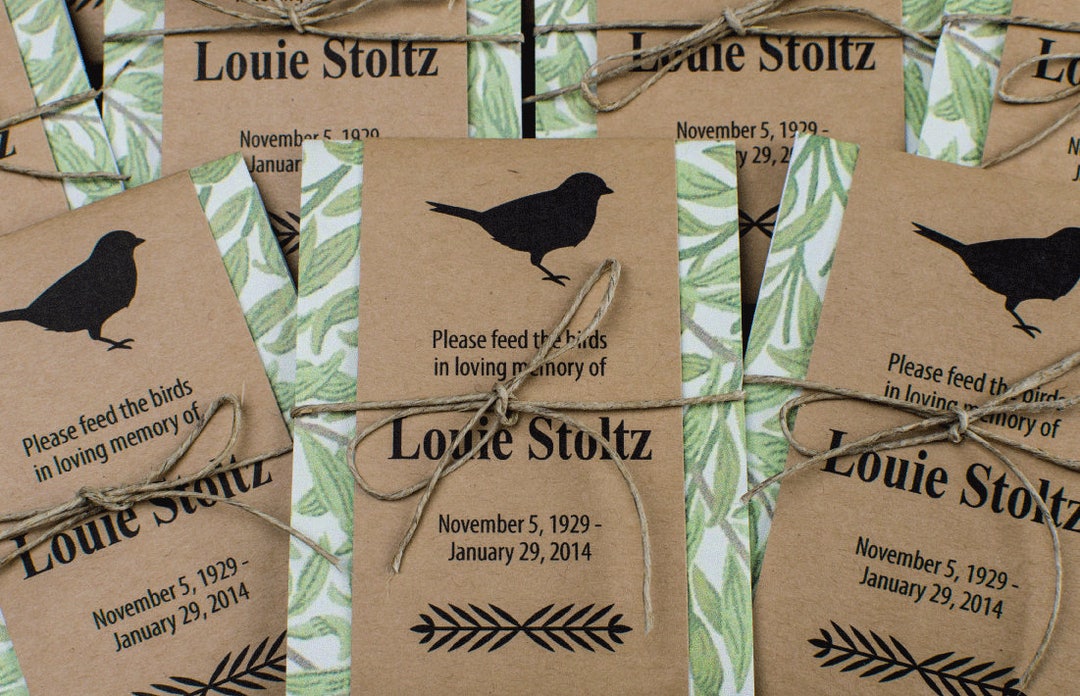 Memorial Bird Seed Packets With Green Foliage - Etsy