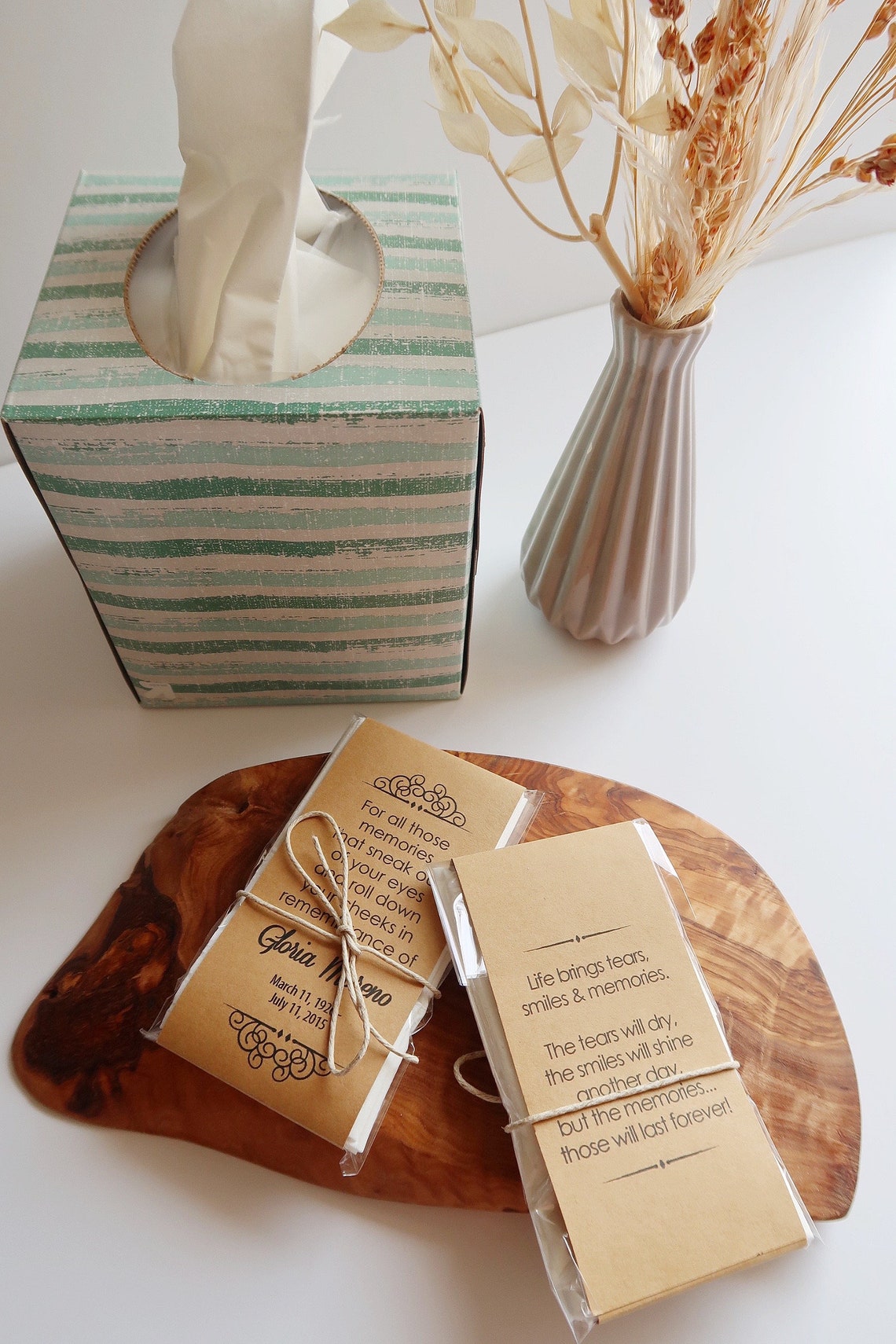 Personalized Memorial Tissue Packs | Funeral Facial Tissue Packets - Etsy