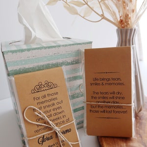 Personalized Memorial Tissue Packs | Funeral Facial Tissue Packets - Etsy