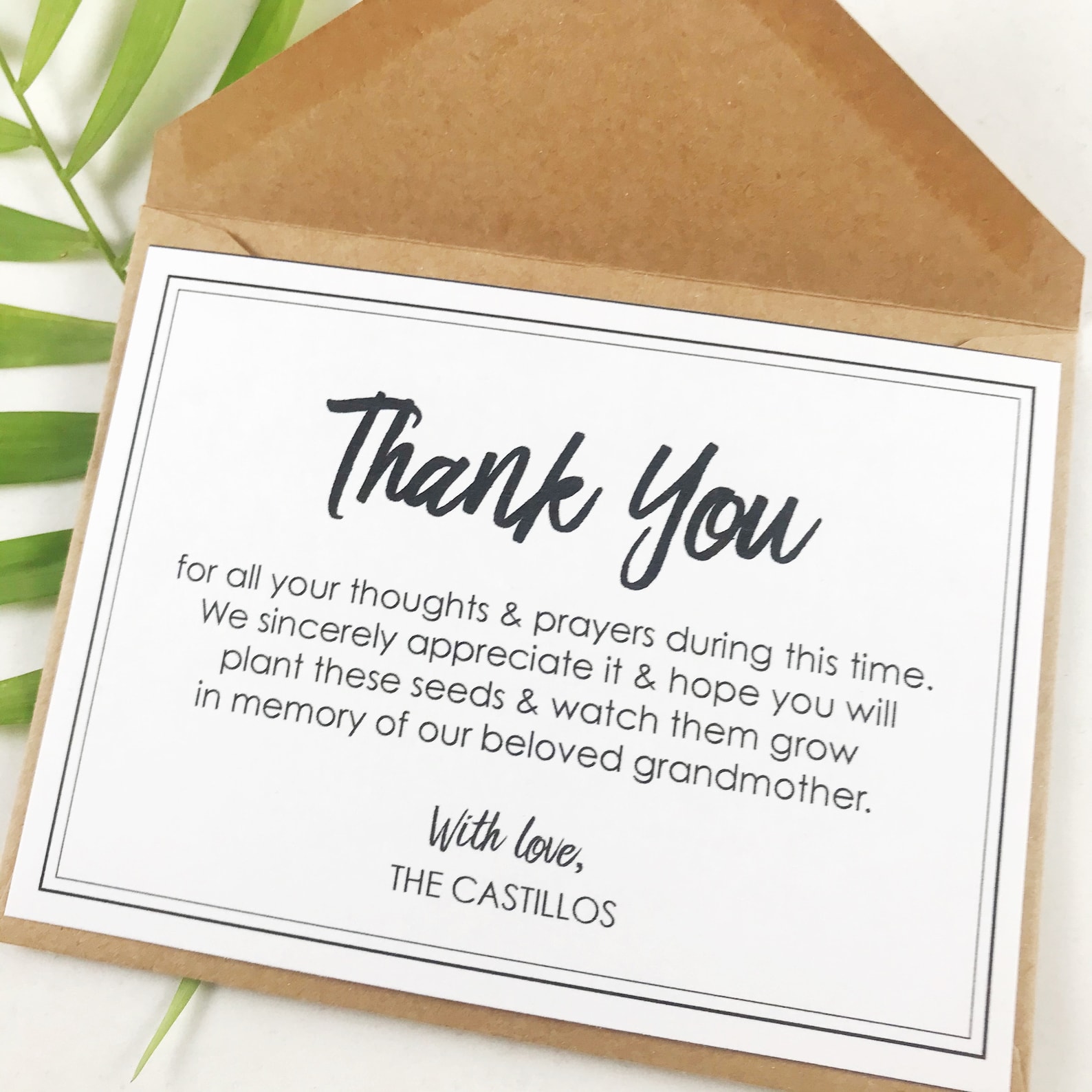 Personalized Sympathy Acknowledgement Cards Memorial Thank - Etsy