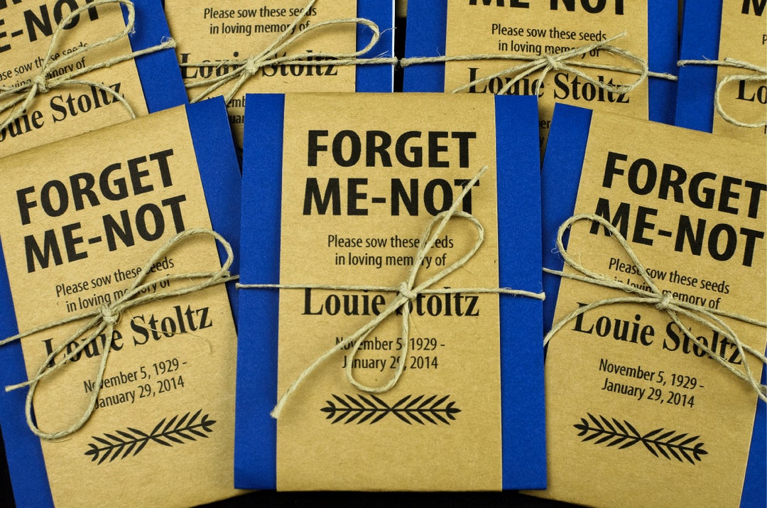 Personalized Memorial Forget-me-not Seed Packets in Navy Blue - Etsy