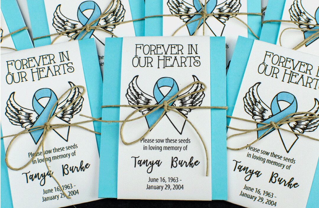 Personalized Memorial Forever in Hearts Seed Packets With Awareness ...