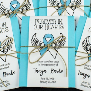 Personalized Memorial Forever in Hearts Seed Packets With Awareness ...