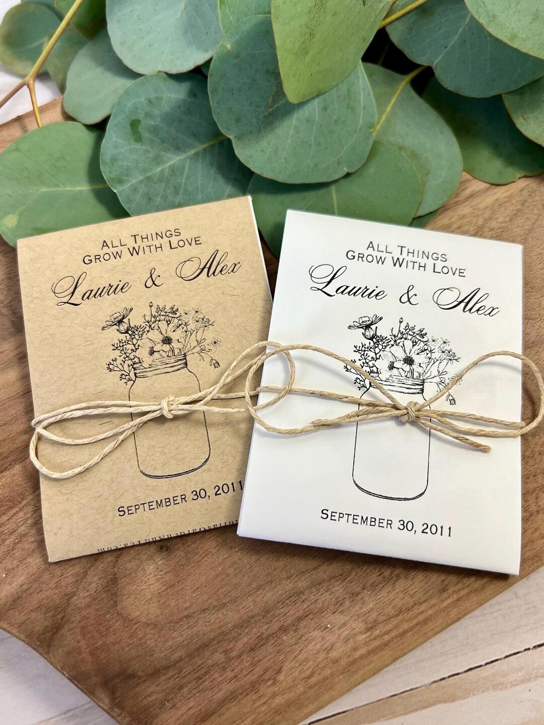 Wedding Wildflower Seed Packets in Black and White | Monocromatic ...
