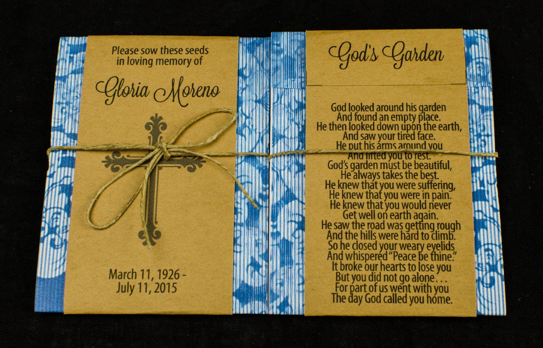 Catholic / Christian Religious Memorial Seed Packets With Cross - Etsy