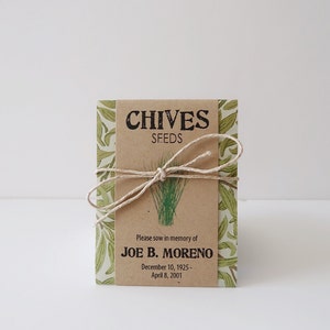 Personalized Memorial Chives Seed Packets - Etsy