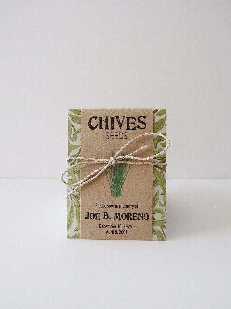 Personalized Memorial Chives Seed Packets - Etsy