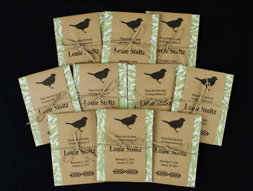 Memorial Bird Seed Packets With Green Foliage - Etsy