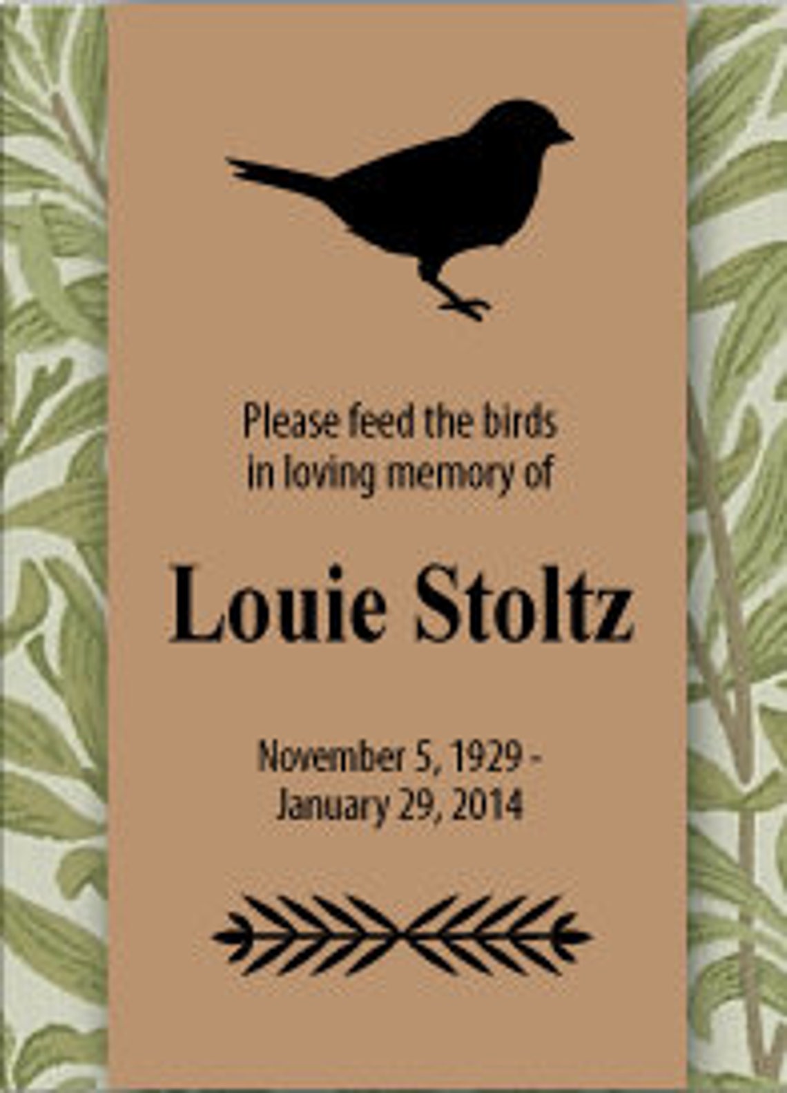 Memorial Bird Seed Packets With Green Foliage - Etsy