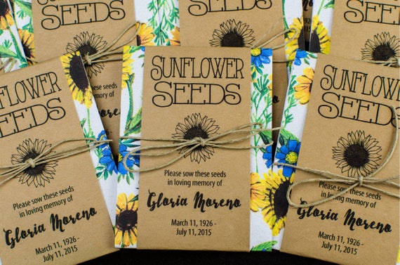 Sunflower Personalized Memorial Seed Packets | Etsy Canada