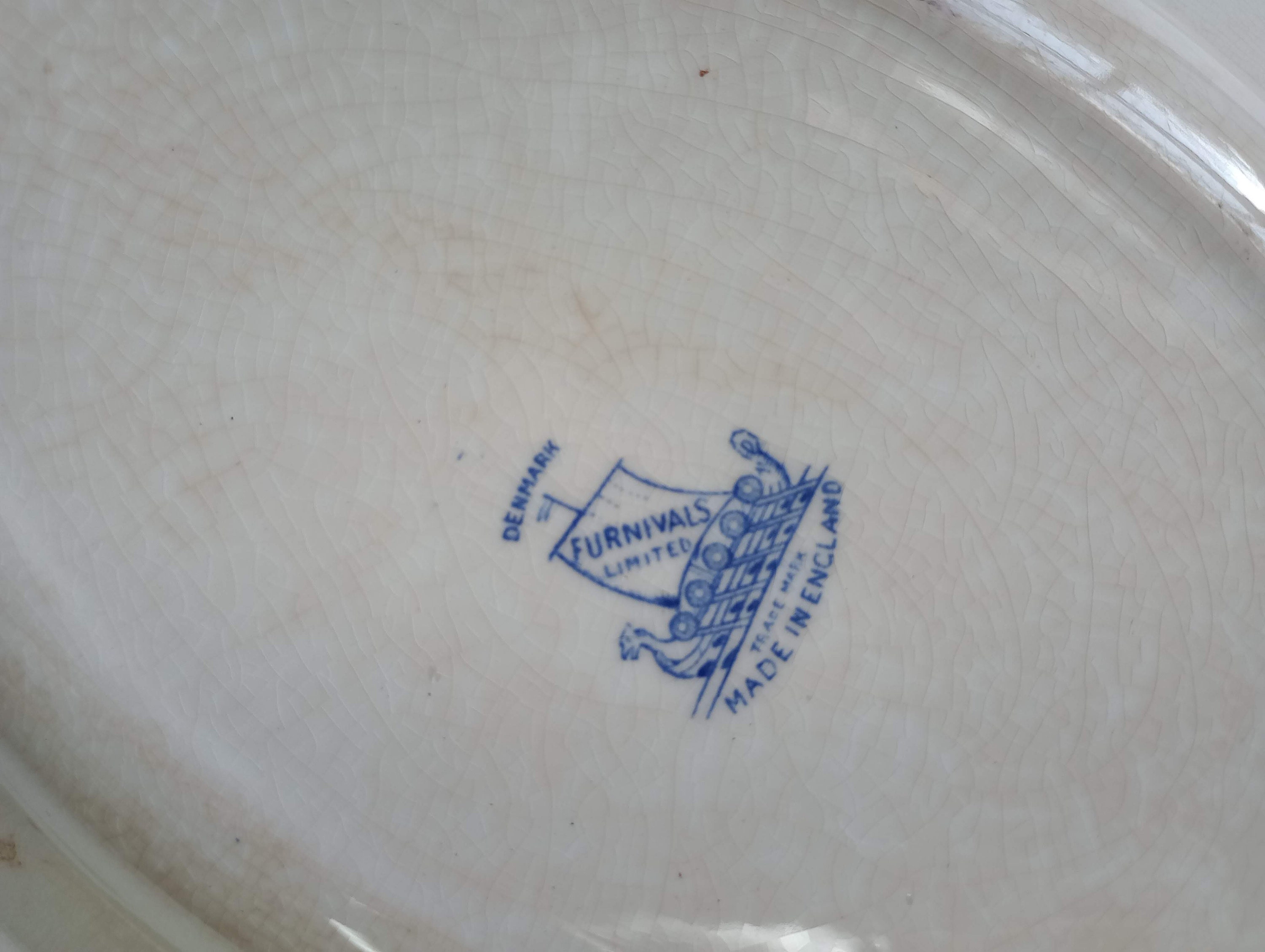 Antique Furnivals Denmark Blue & White Oval Serving Dish - Etsy