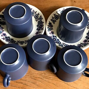 Sweet Set of Four 60s Retro Cups and Saucers, Plus Extra Cup - Etsy