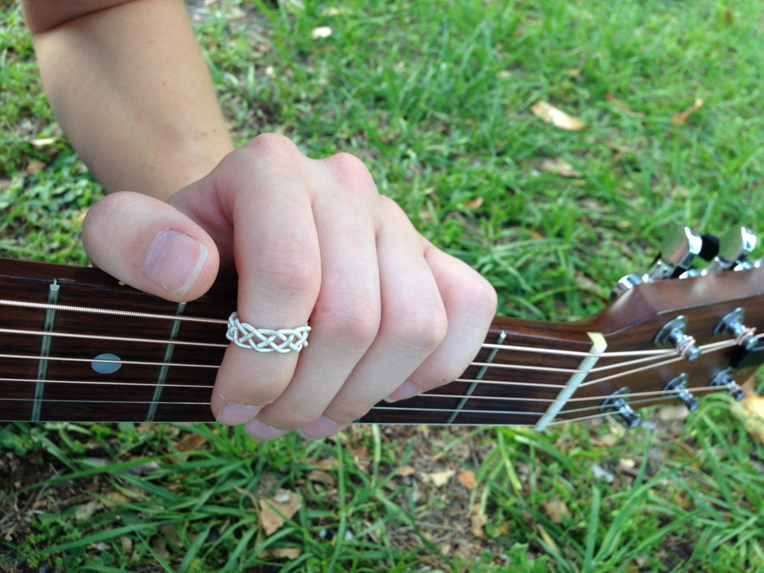 Guitar String Ring or Midi Ring Gold or Silver Single Braid | Etsy