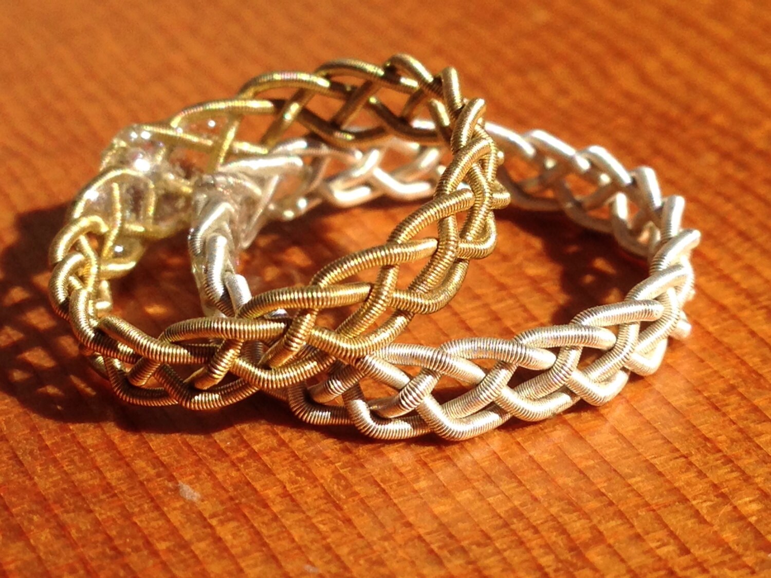 Guitar String Ring or Midi Ring, Silver or Gold Single Braid, 0.030 ...