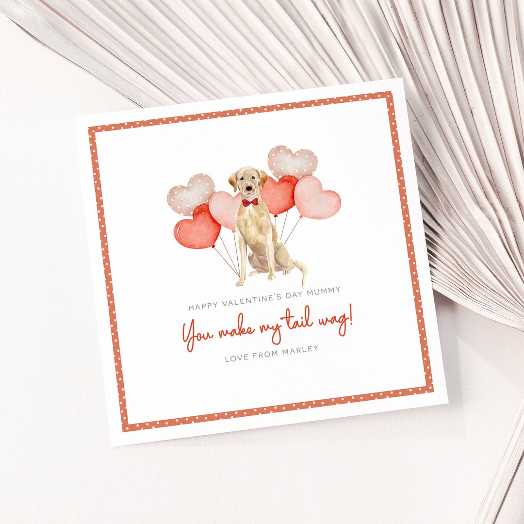 Personalised Labrador Valentine's Day Card From the Dog, to the Dog ...