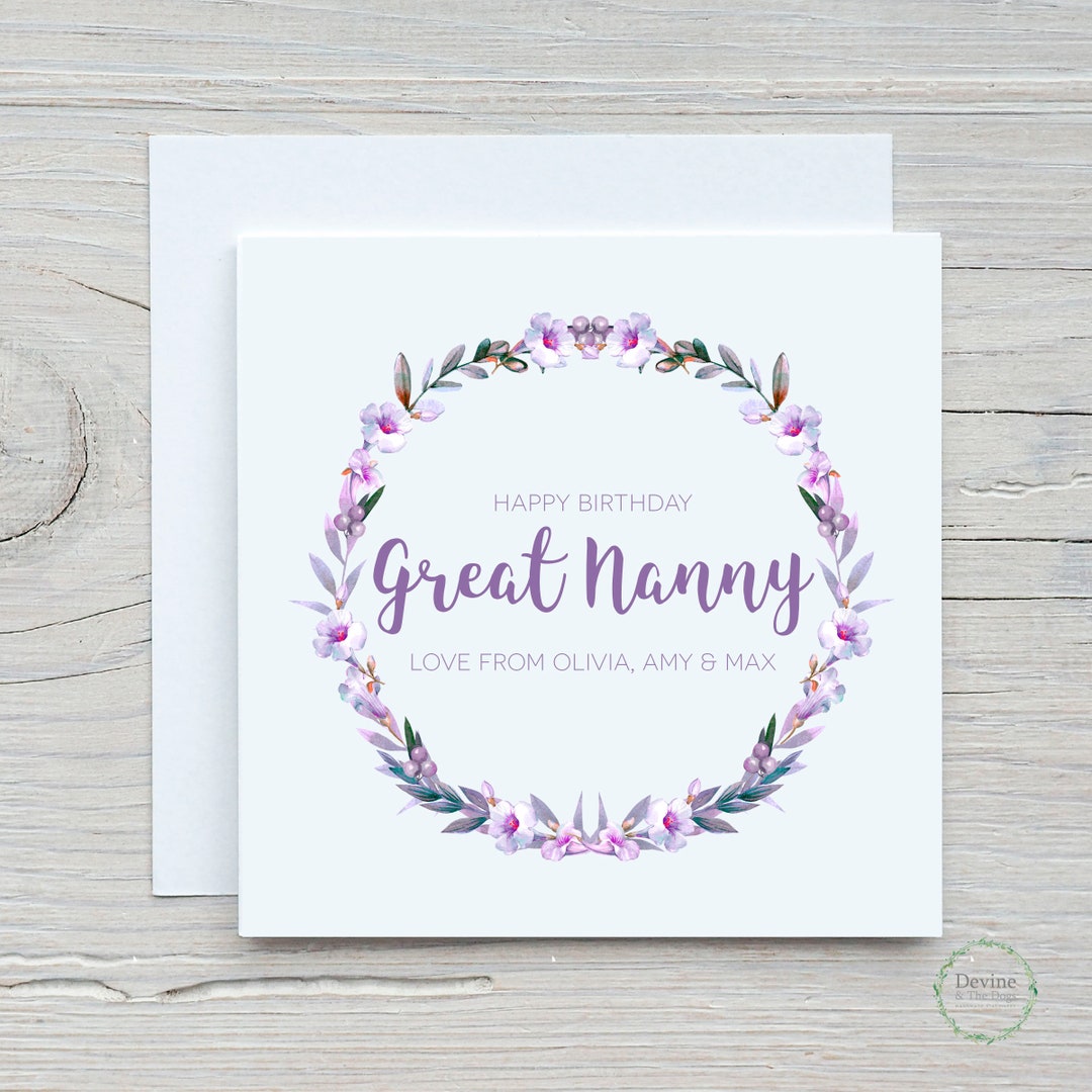 Personalised Birthday Card Great Nanny Birthday Card Great - Etsy