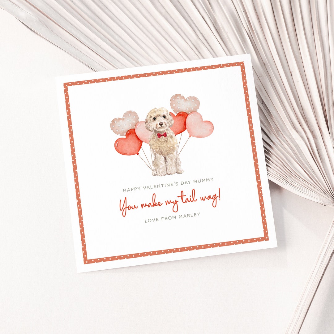 Personalised Cockapoo Valentine's Day Card From the Dog, to the Dog ...